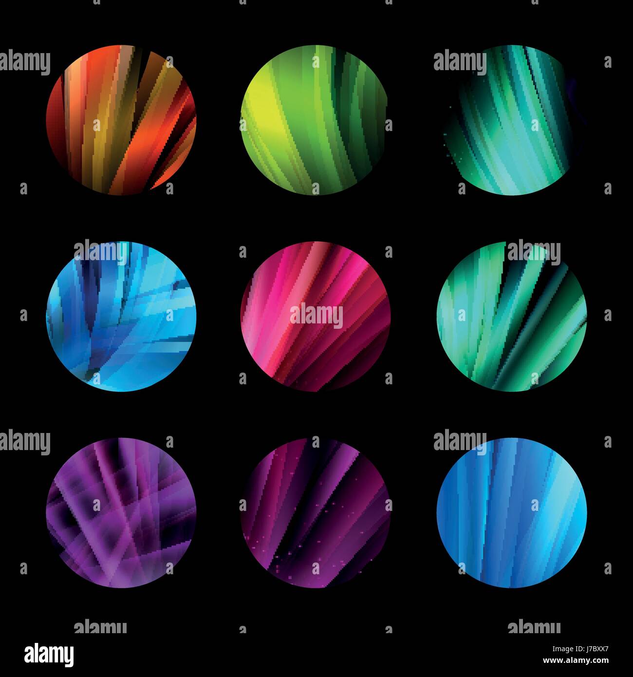 Colorful circle abstract colorful structure logo with lines set. Future ...