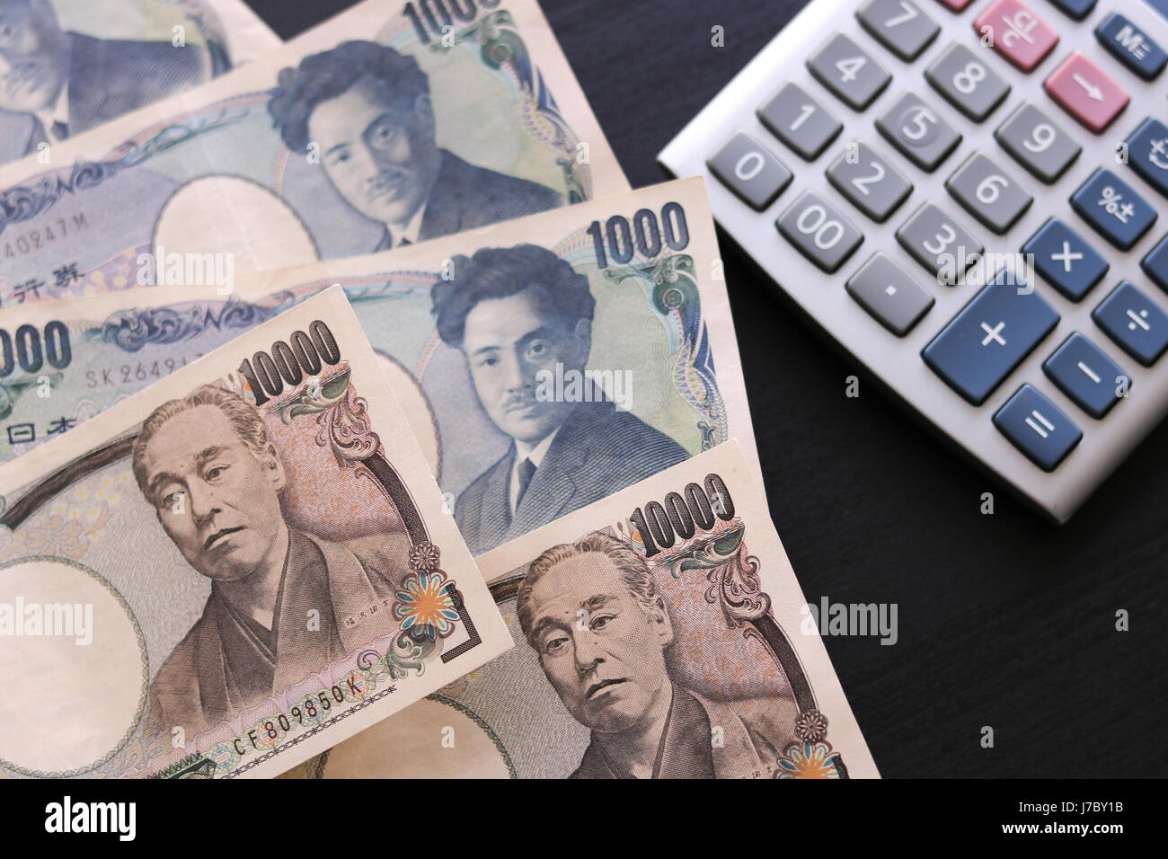 yen notes money concept background Closeup of Japanese currency yen ...