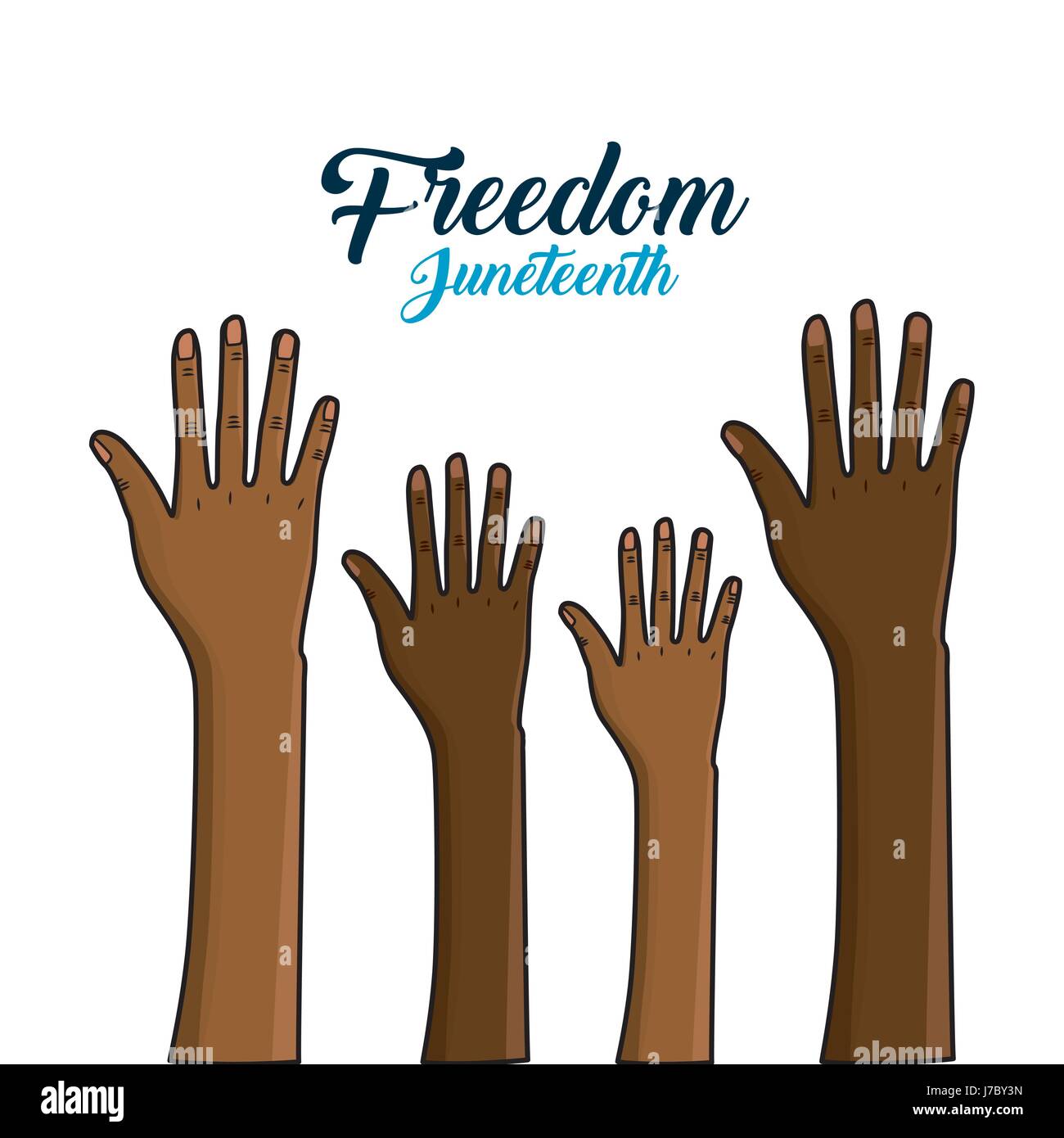 hands up to celebrate freedom juneteenth Stock Vector Image & Art - Alamy