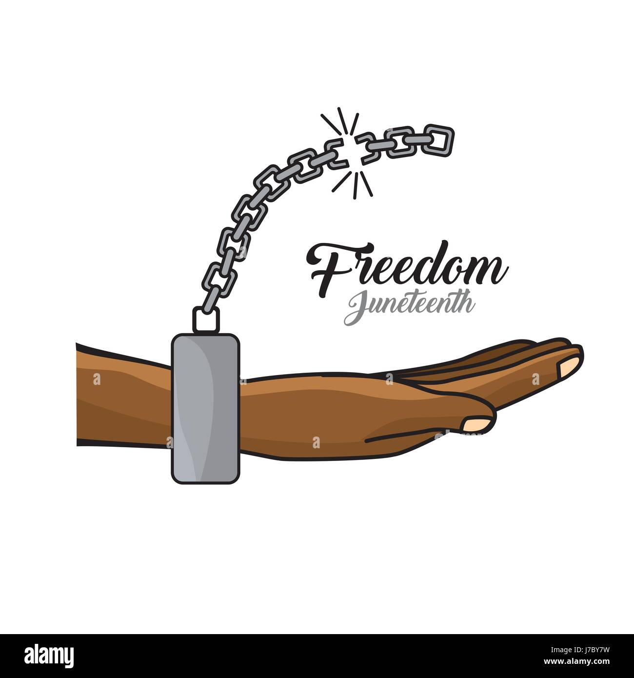 hand with chain to celebrate freedom juneteenth Stock Vector Image ...