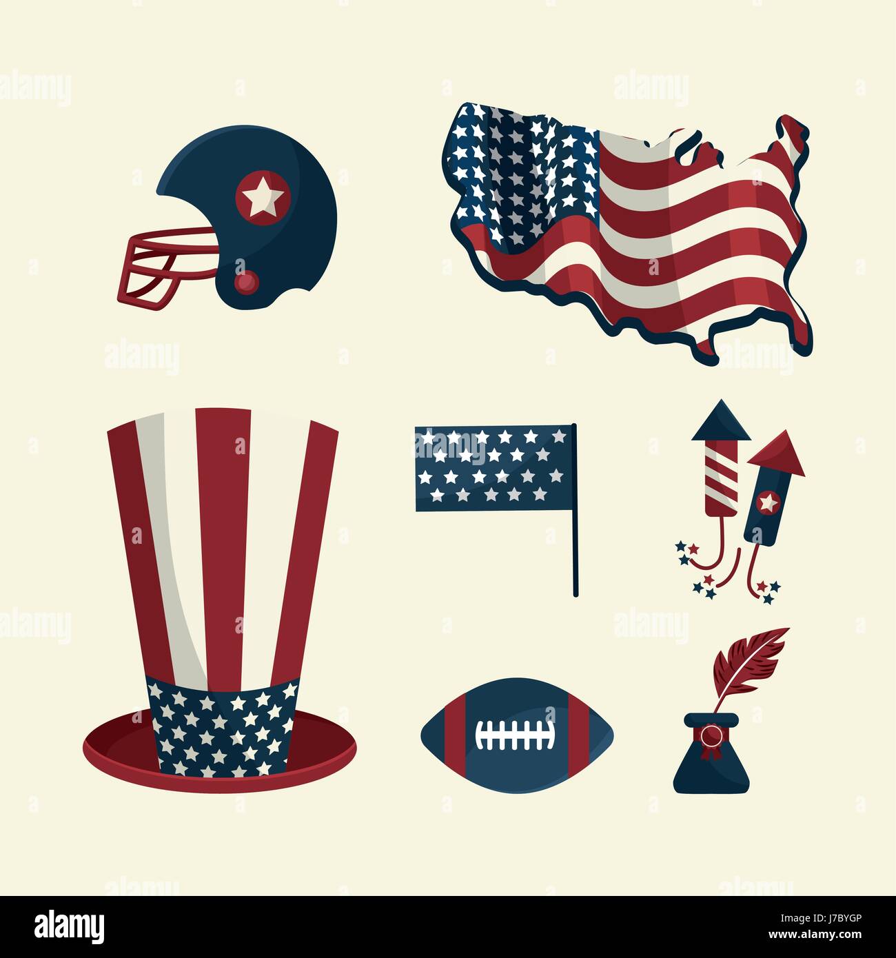 set american tradition elements icons Stock Vector Image & Art - Alamy