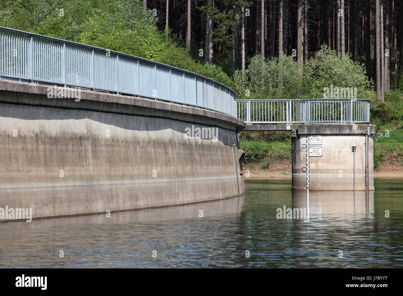 dam of the Brucher Talsperre - storage reservoir near Marienheide ...
