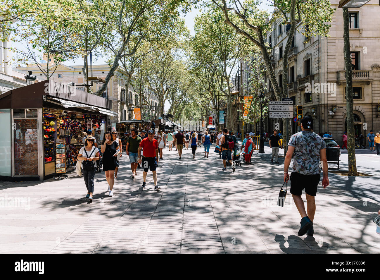 BARCELONA, SPAIN - AUGUST 04, 2016: Crowd Of People In Central ...