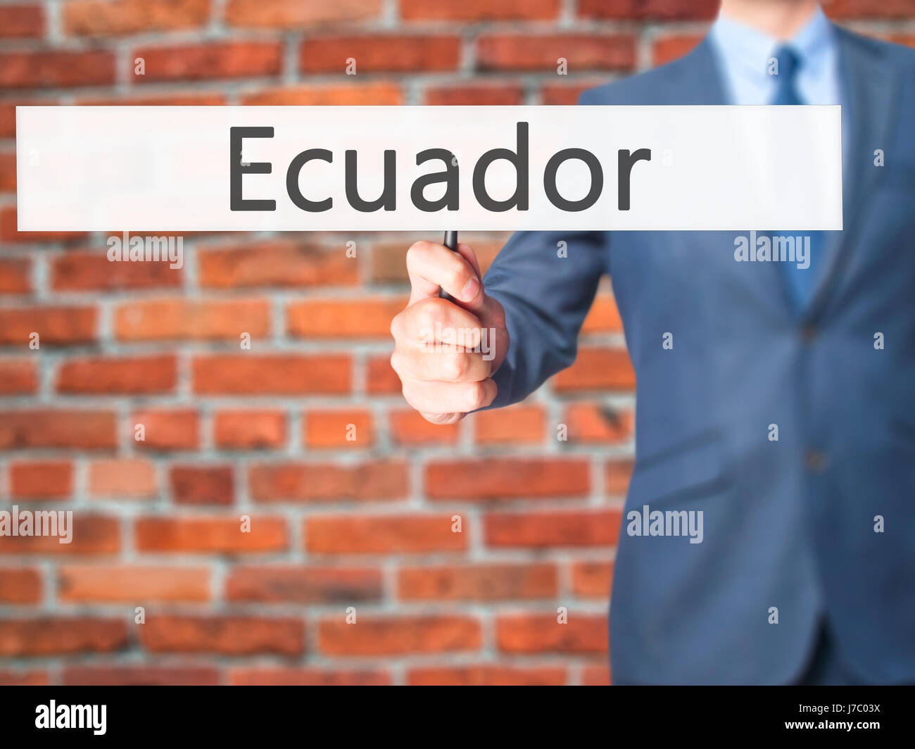 Ecuador - Businessman hand holding sign. Business, technology, internet ...