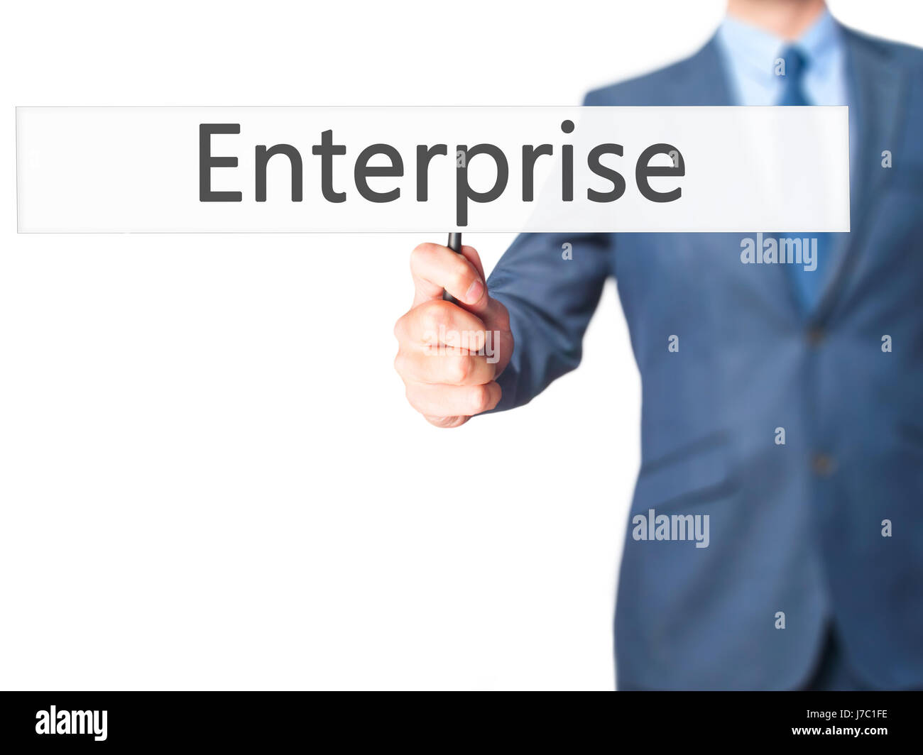Enterprise - Businessman hand holding sign. Business, technology ...