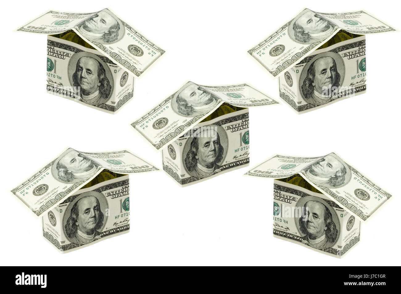 house building dollar dollars currency usa banknotes money construction ...