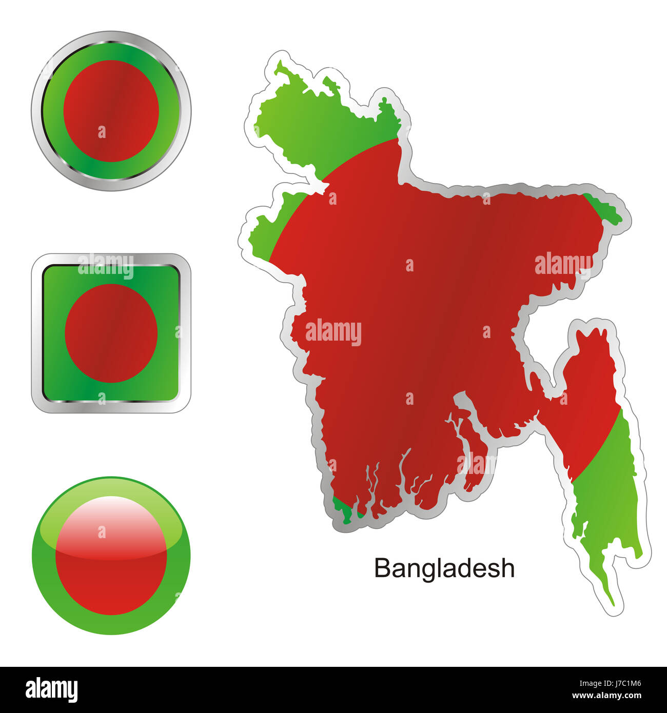 asia illustration flag button bangladesh travel colour emblem asia ...