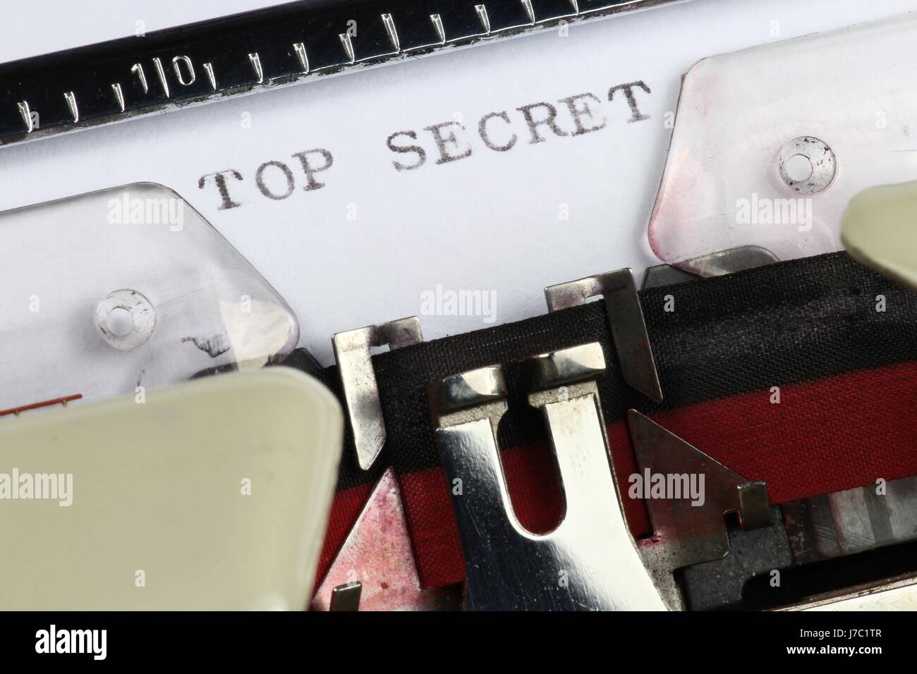 TOP SECRET written with old typewriter Stock Photo - Alamy