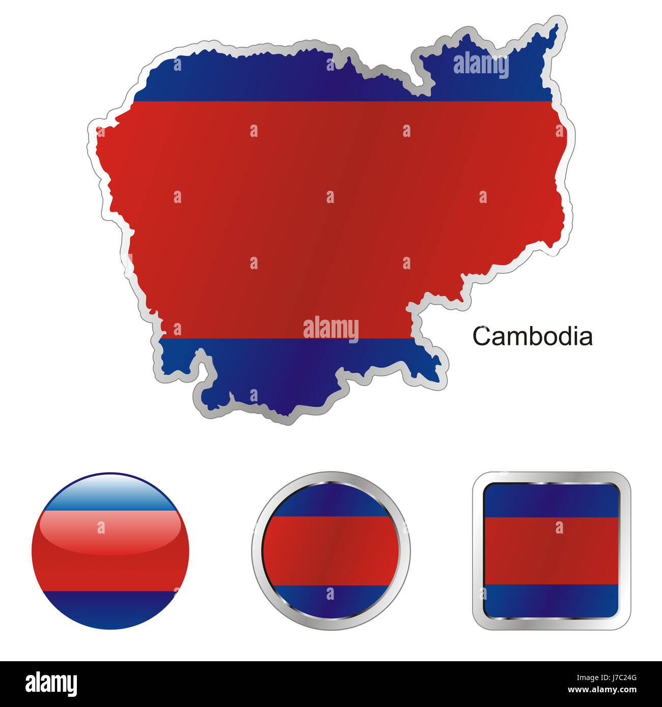 asia illustration flag button cambodia travel colour emblem asia ...