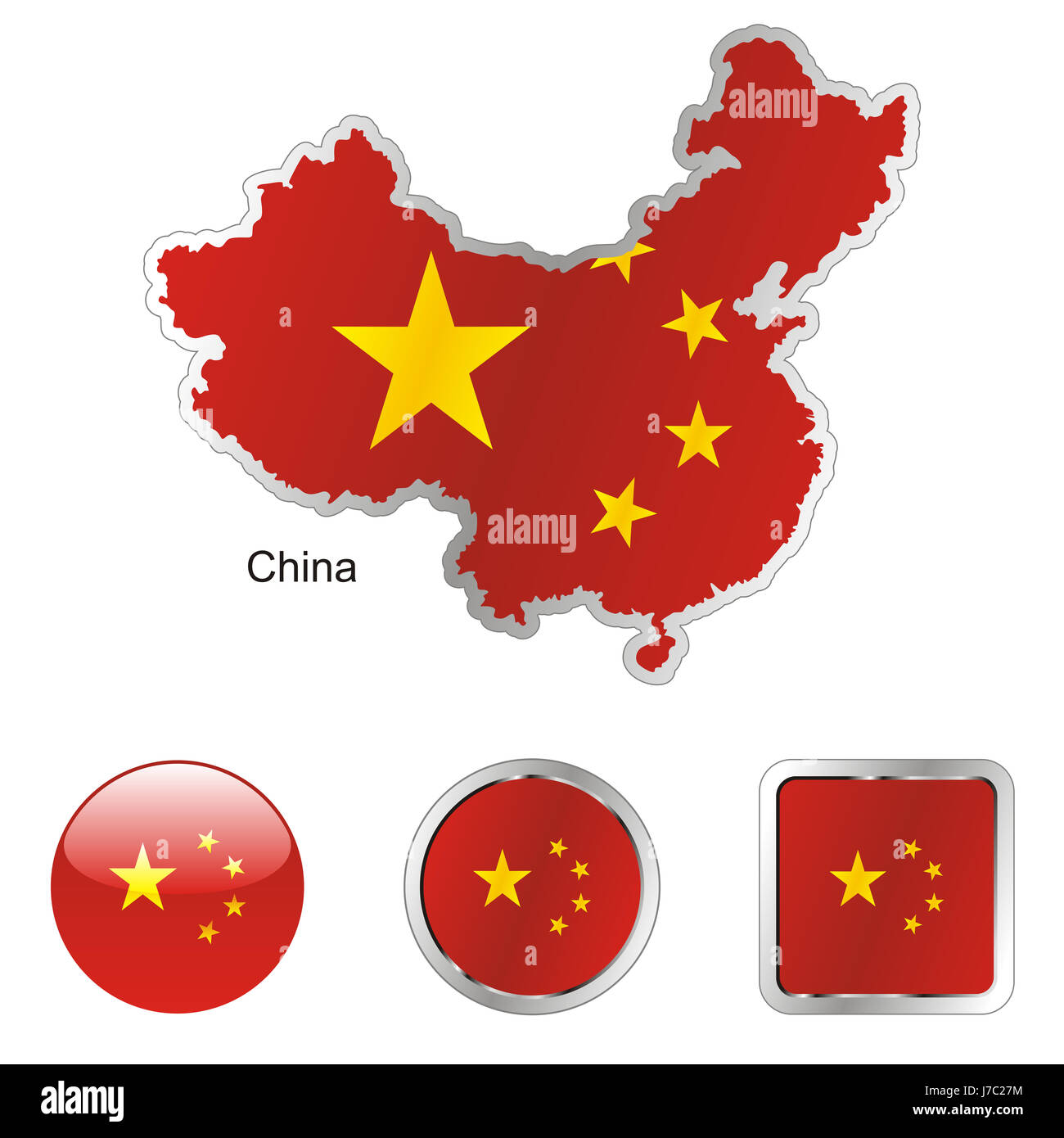 asia illustration flag china button travel colour emblem asia ...