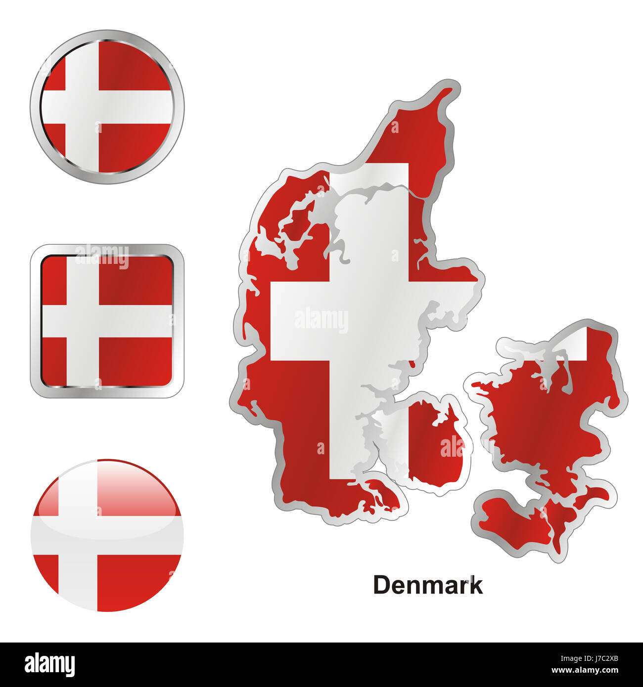 europe denmark illustration flag button travel colour emblem europe ...