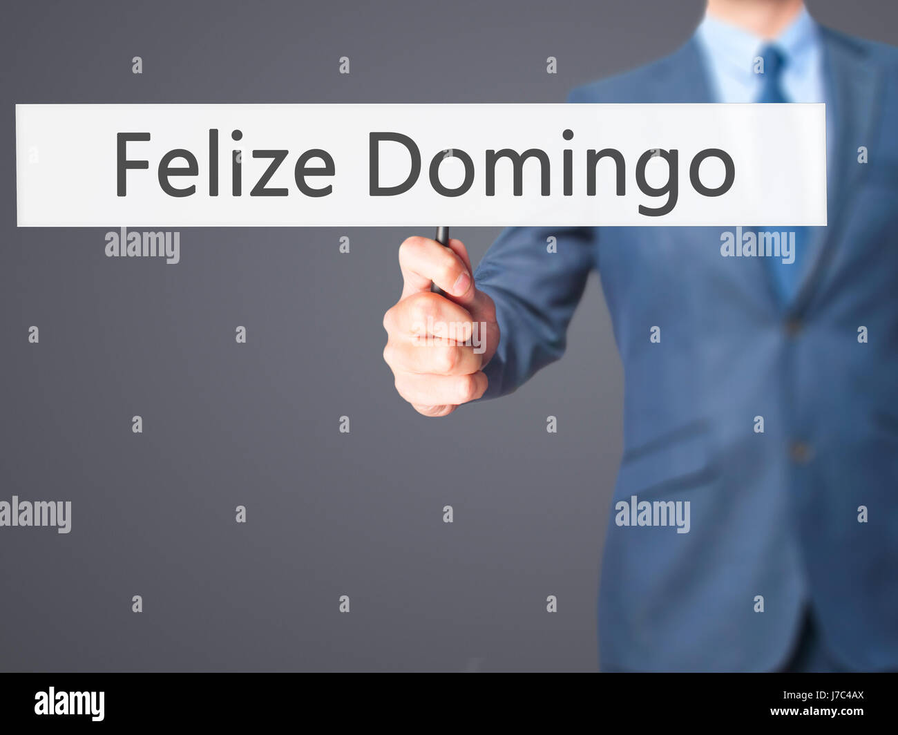 Felize Domingo (Happy Sunday In Spanish/Portuguese) - Businessman hand ...