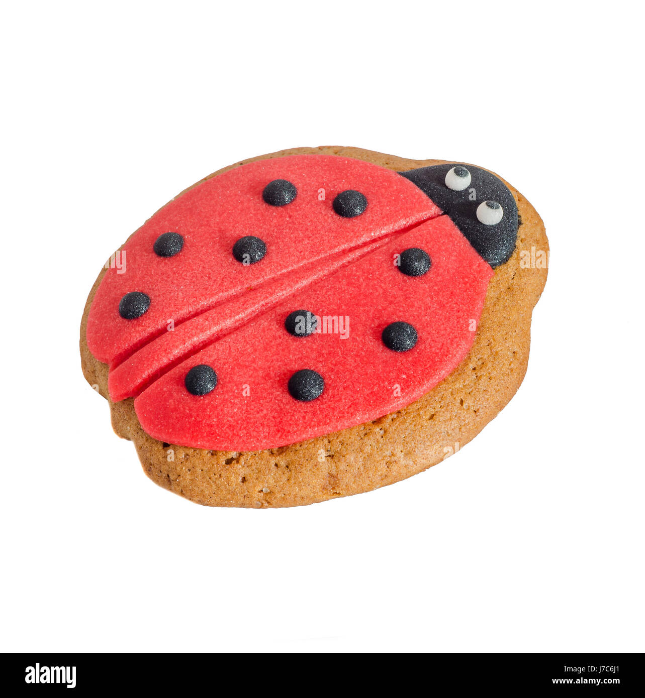 Ladybug made from gingerbread, close up, white background Stock Photo ...