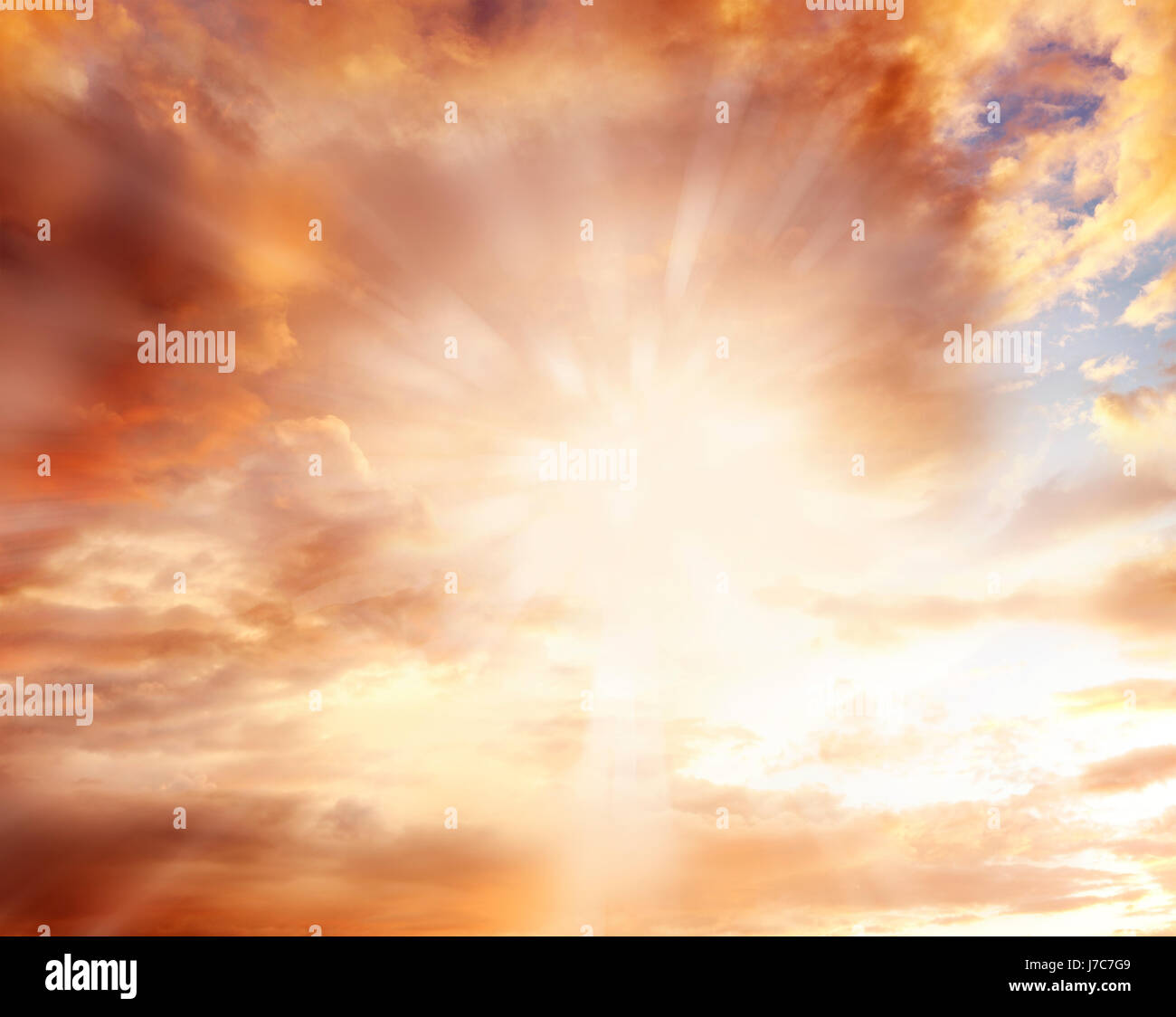 Sunlit clouds in summer sky Stock Photo - Alamy