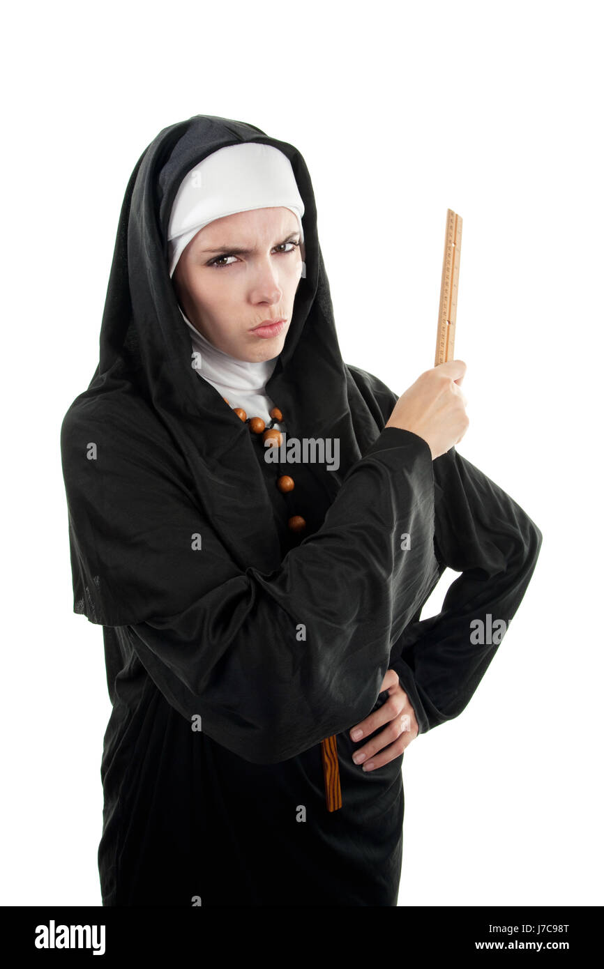 Angry teacher and ruler hi-res stock photography and images - Alamy