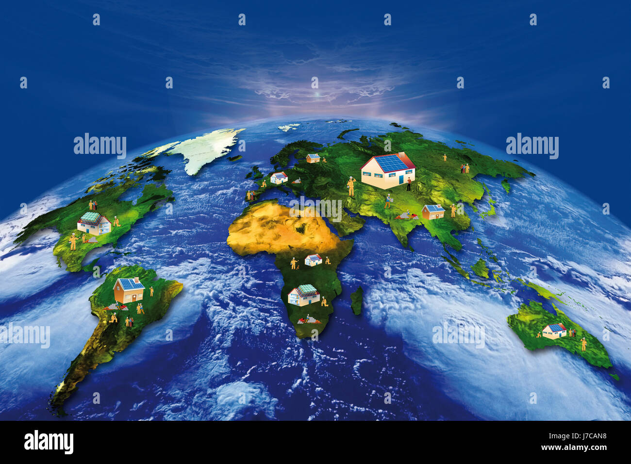 energy power electricity electric power solar globe planet earth world ...