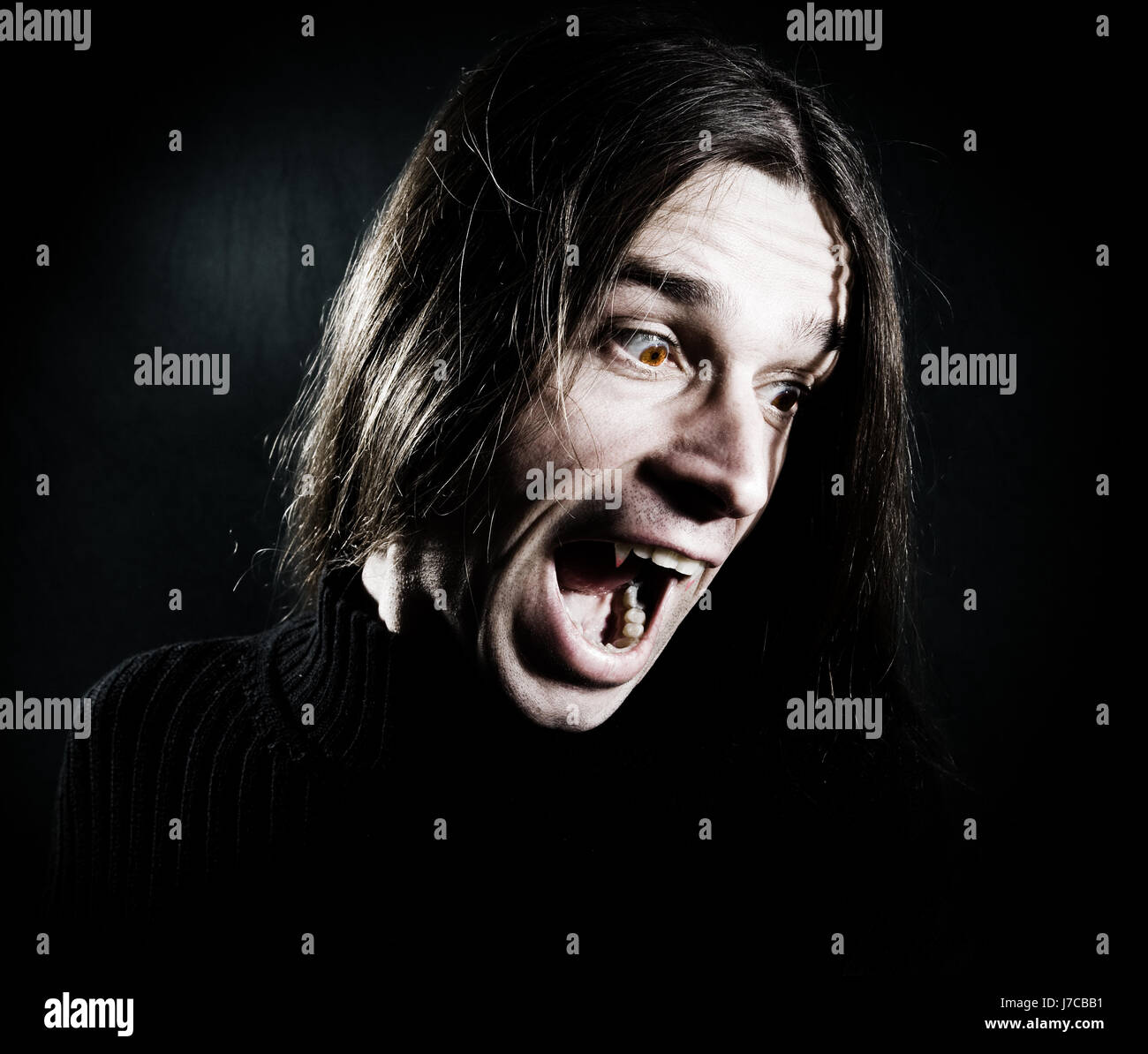 Vampire Teeth With Blood Man