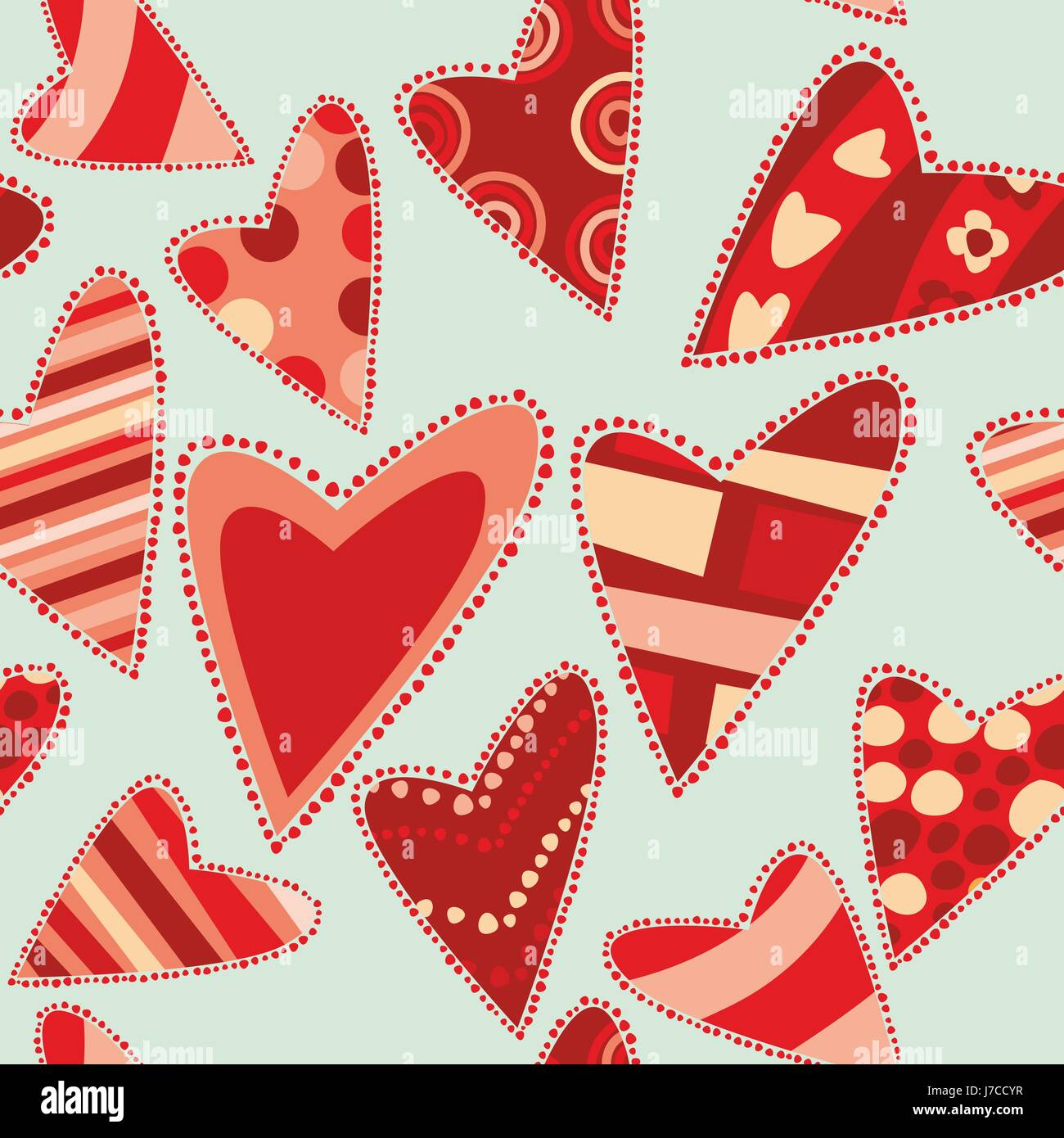 isolated hearts pattern seamless greeting art holiday colour modern ...