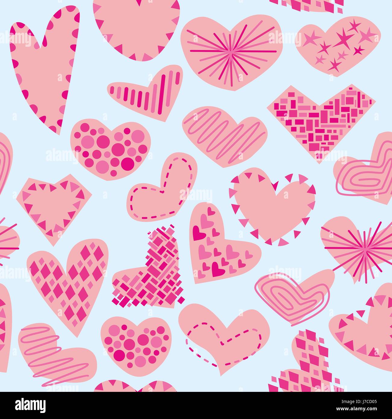isolated hearts pattern seamless greeting art holiday colour modern ...