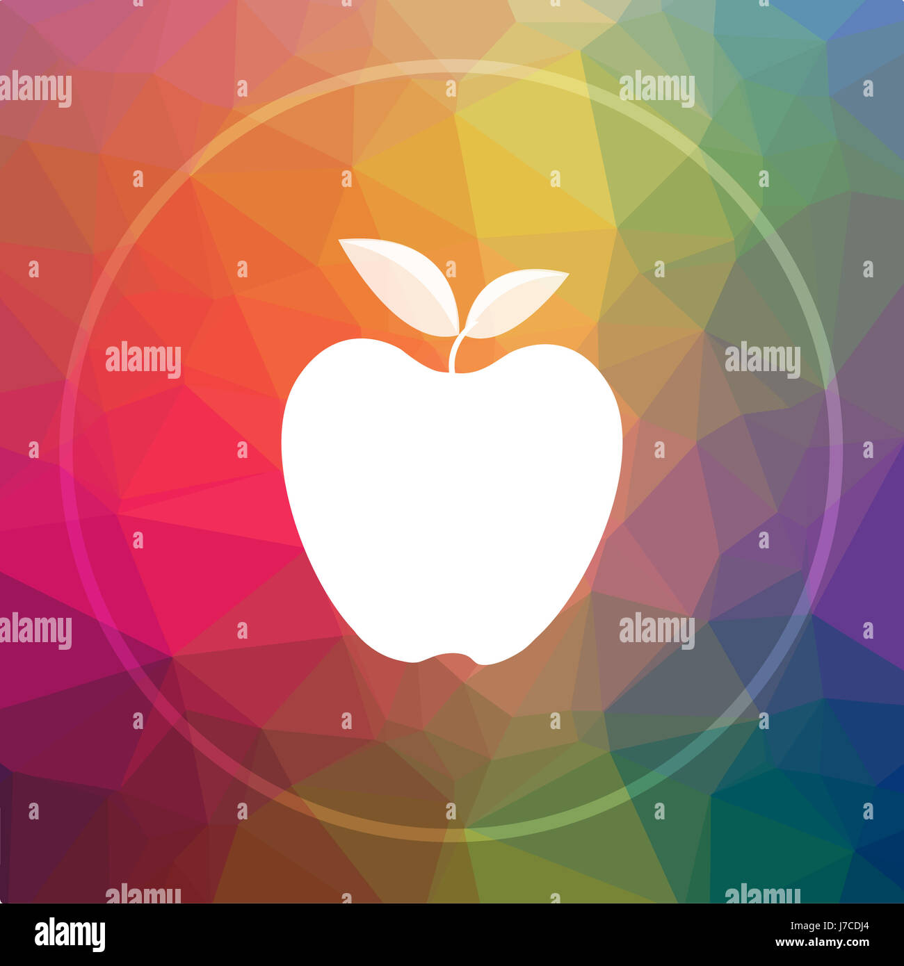 Apple icon. Apple website button on low poly background Stock Photo - Alamy