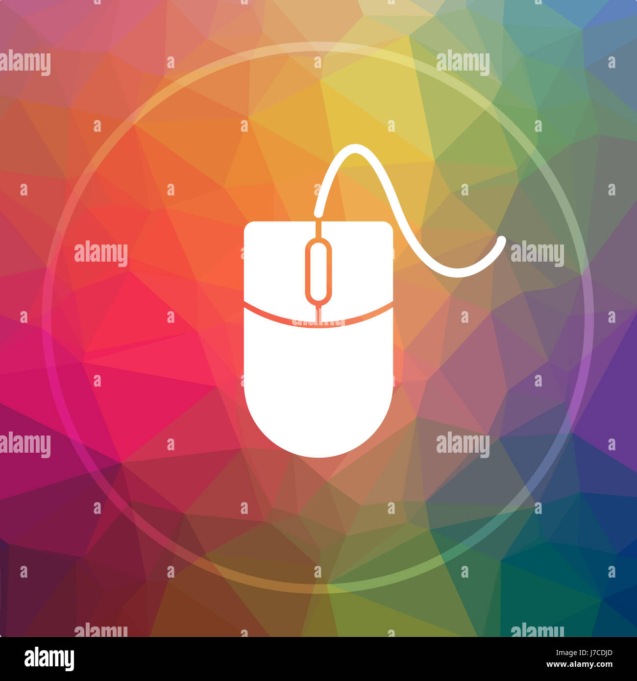 Mouse icon. Mouse website button on low poly background Stock Photo - Alamy