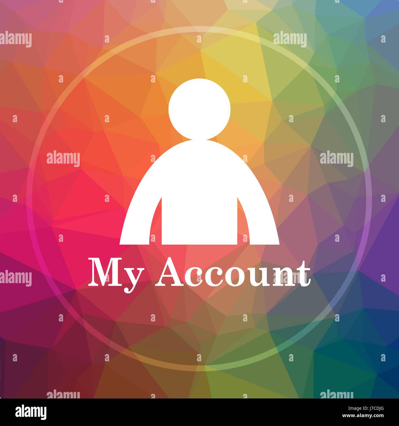 My account icon. My account website button on low poly background Stock ...