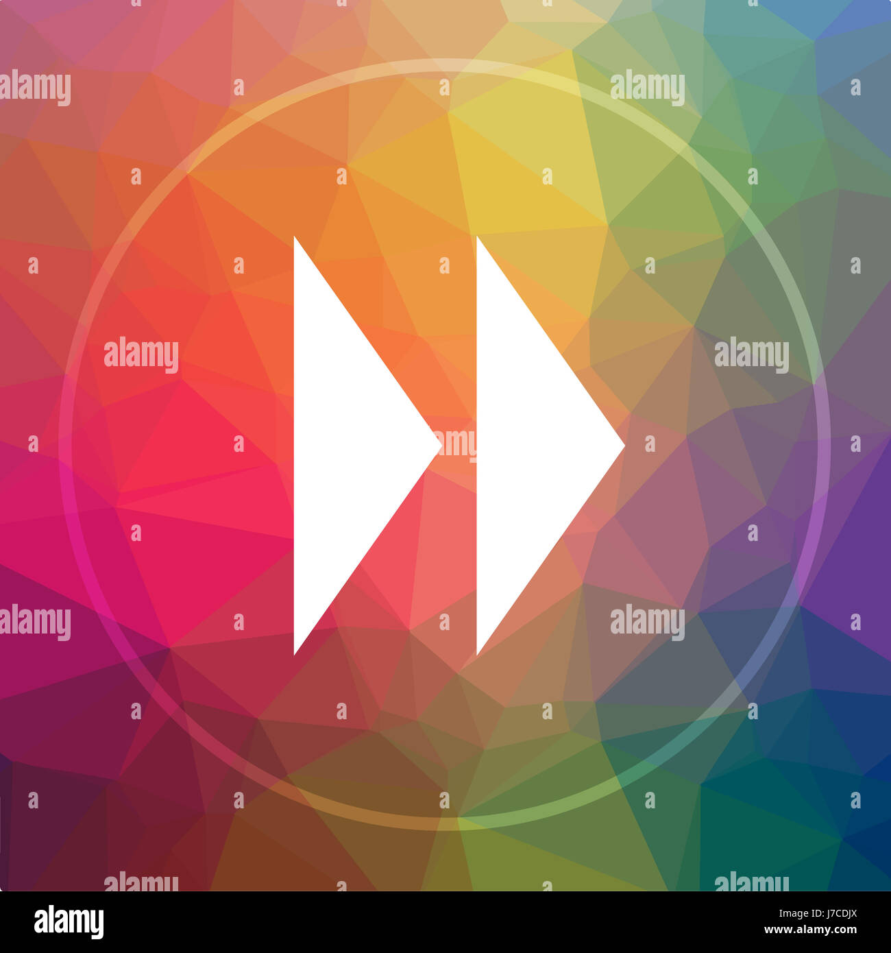 Fast forward sign icon. Fast forward sign website button on low poly ...