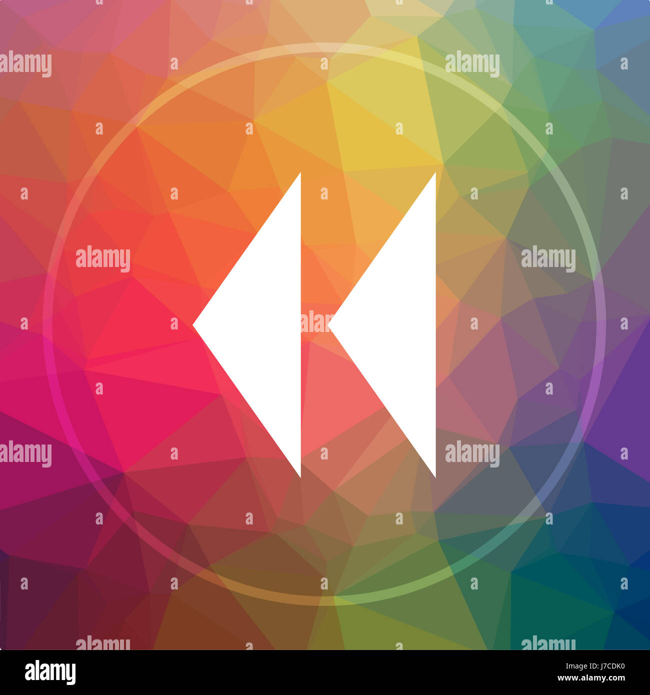 Rewind icon. Rewind website button on low poly background Stock Photo ...