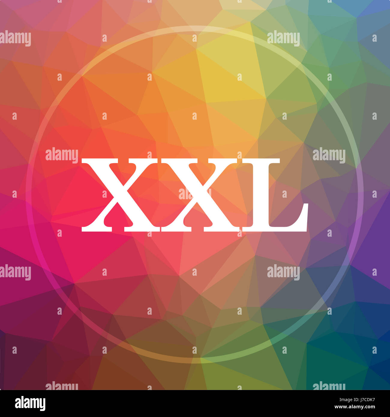 XXL icon. XXL website button on low poly background Stock Photo - Alamy