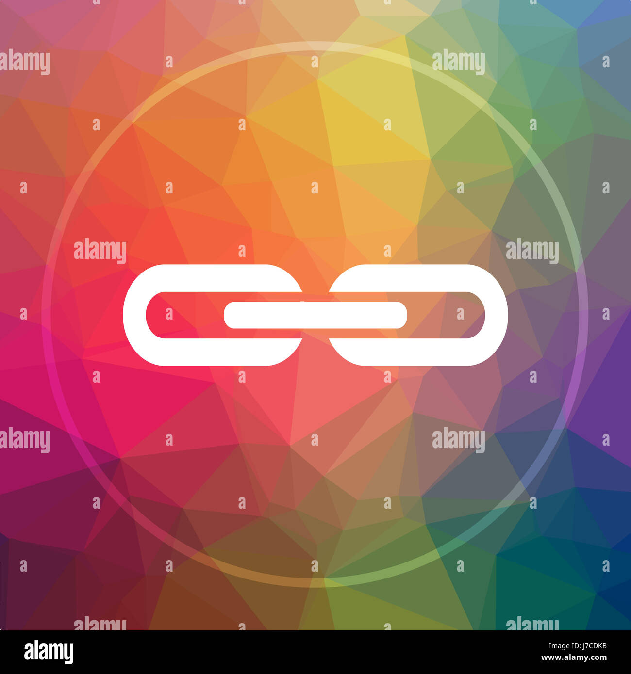 Link icon. Link website button on low poly background Stock Photo - Alamy