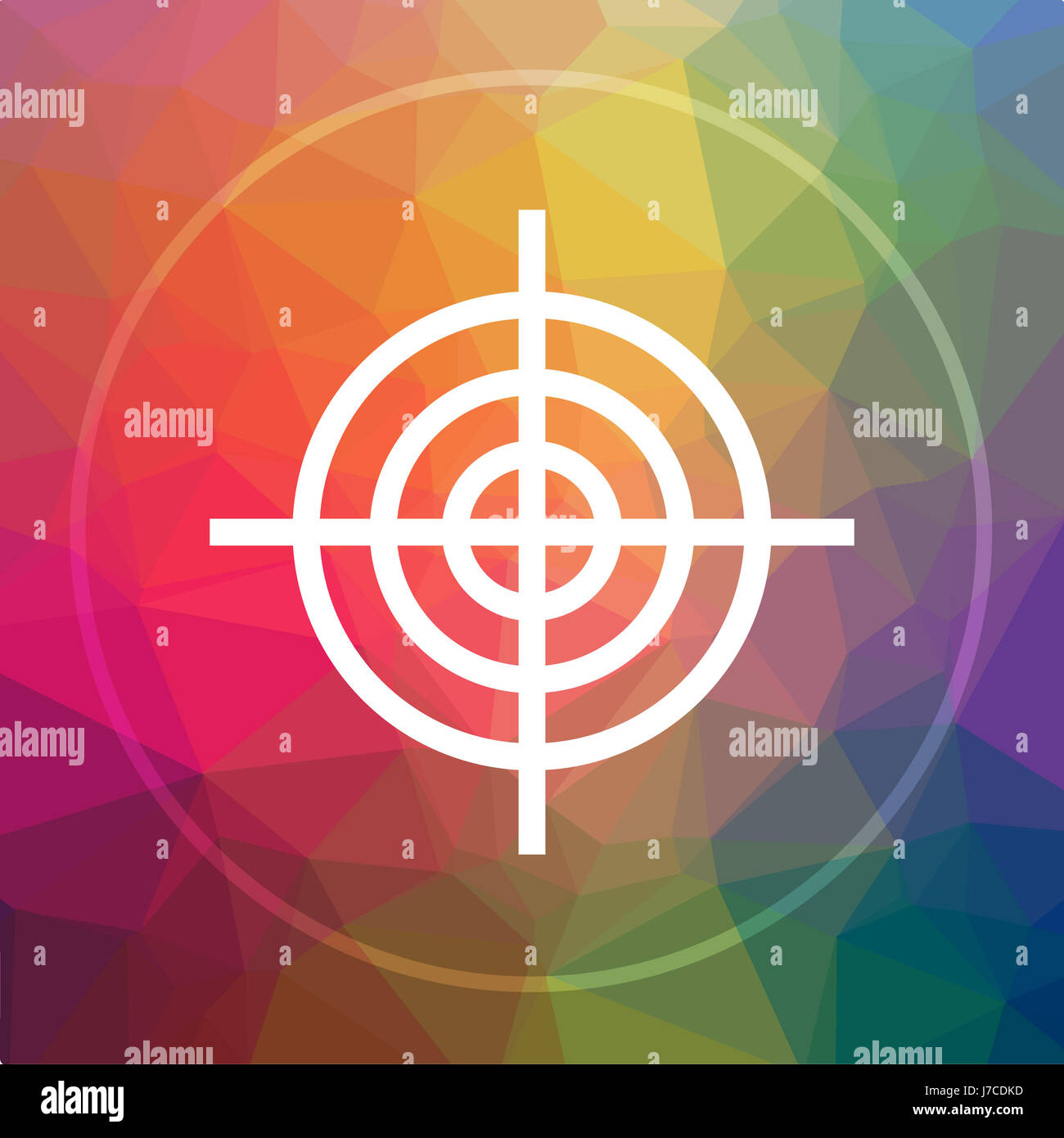 Target icon. Target website button on low poly background Stock Photo ...