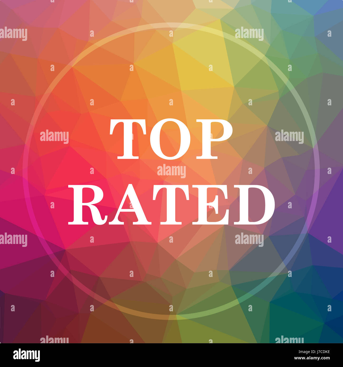 Top rated icon. Top rated website button on low poly background Stock ...
