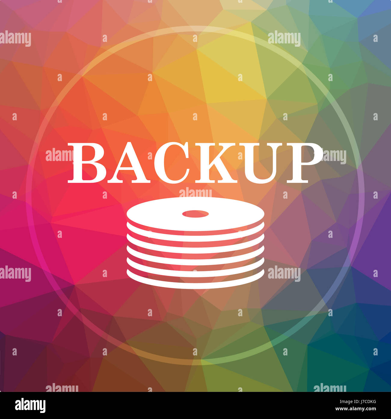 Back-up icon. Back-up website button on low poly background Stock Photo ...