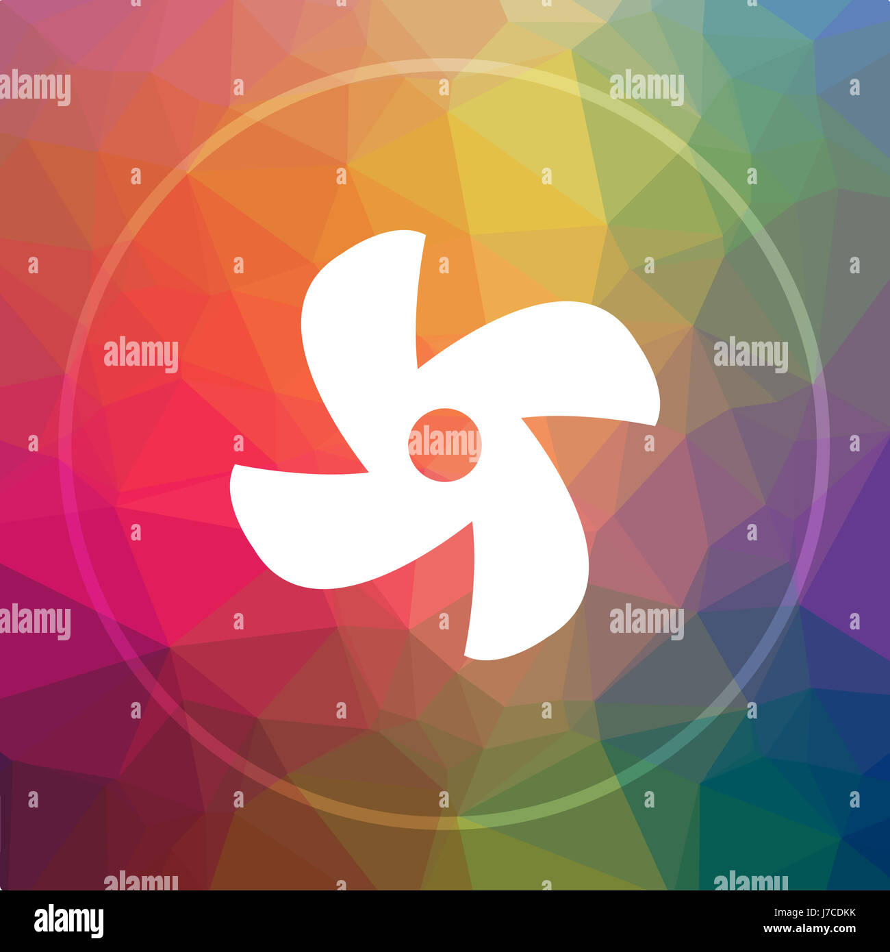 Fan icon. Fan website button on low poly background Stock Photo - Alamy
