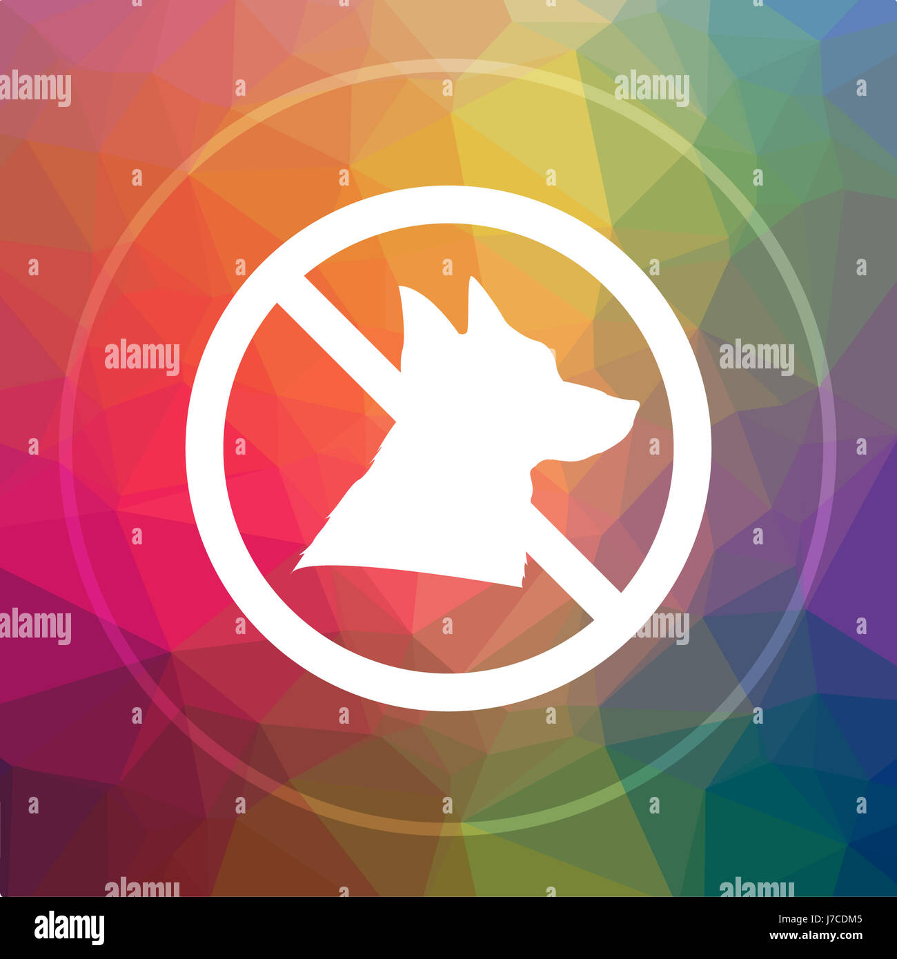 Forbidden dogs icon. Forbidden dogs website button on low poly ...