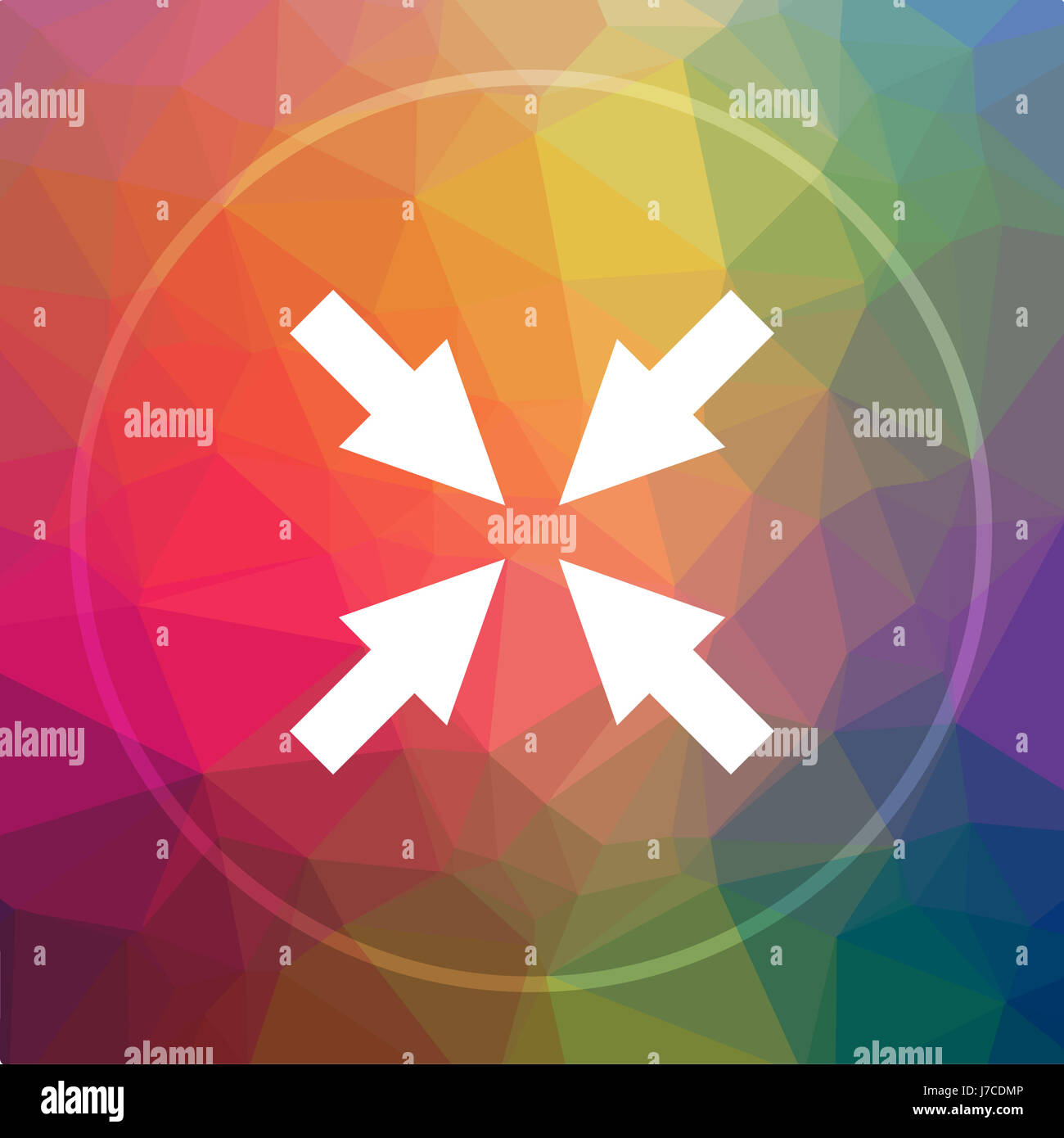 Exit full screen icon. Exit full screen website button on low poly ...