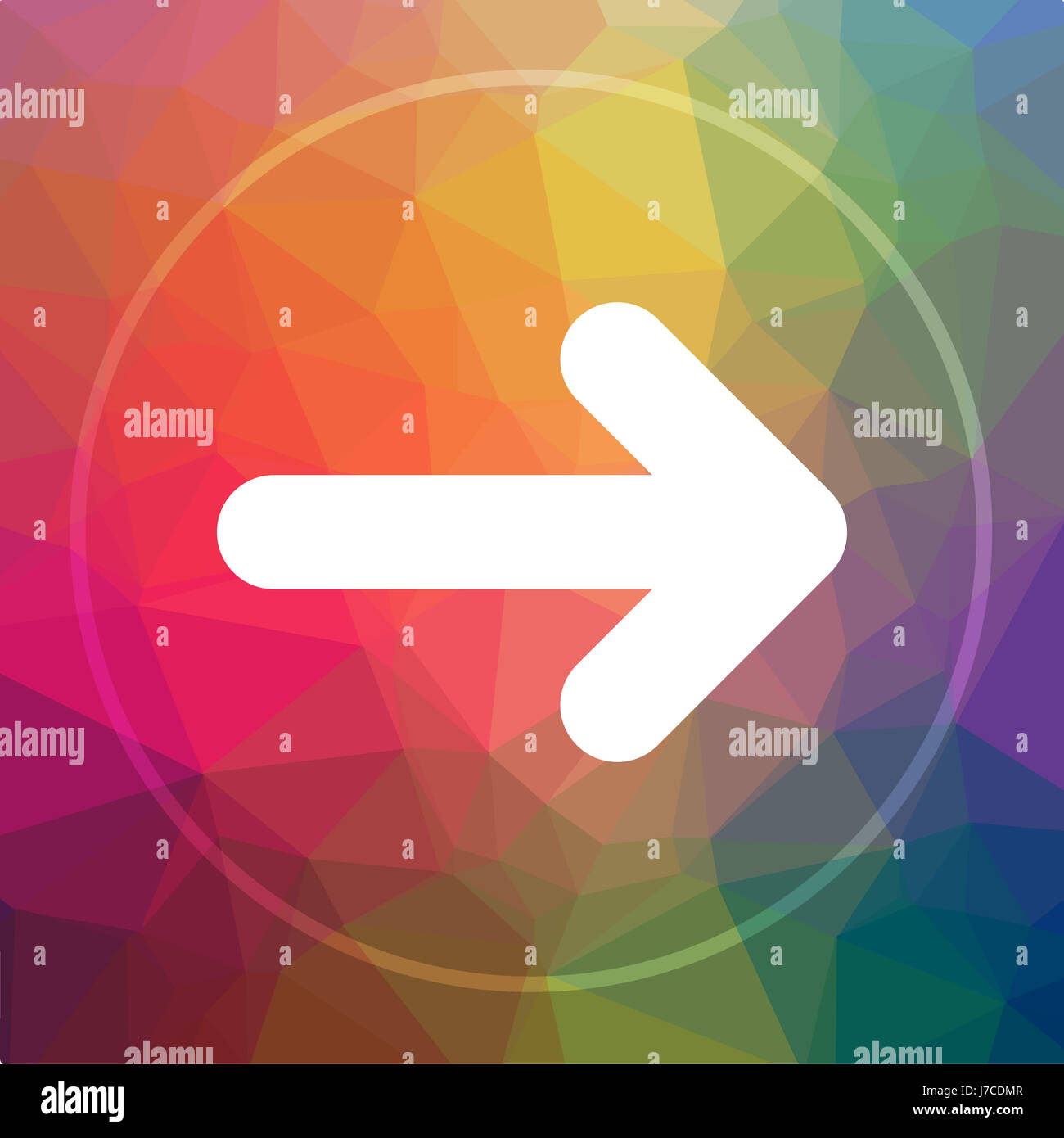 Right arrow icon. Right arrow website button on low poly background ...