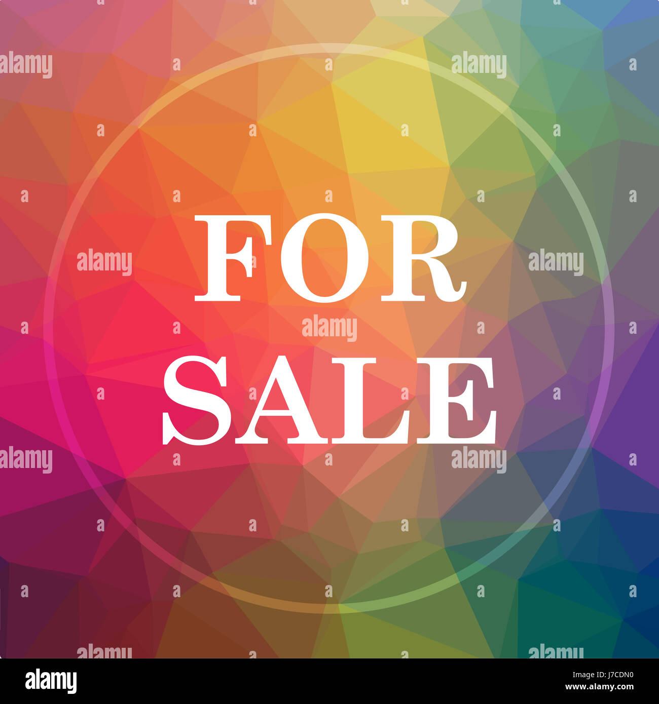 For sale icon. For sale website button on low poly background Stock ...