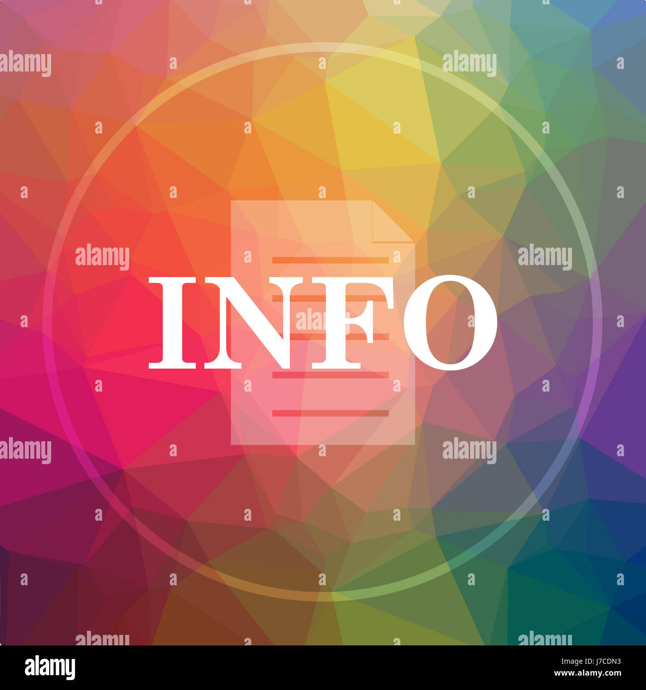 Info icon. Info website button on low poly background Stock Photo - Alamy