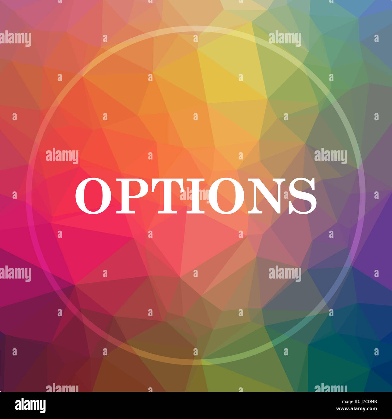 Options icon. Options website button on low poly background Stock Photo ...