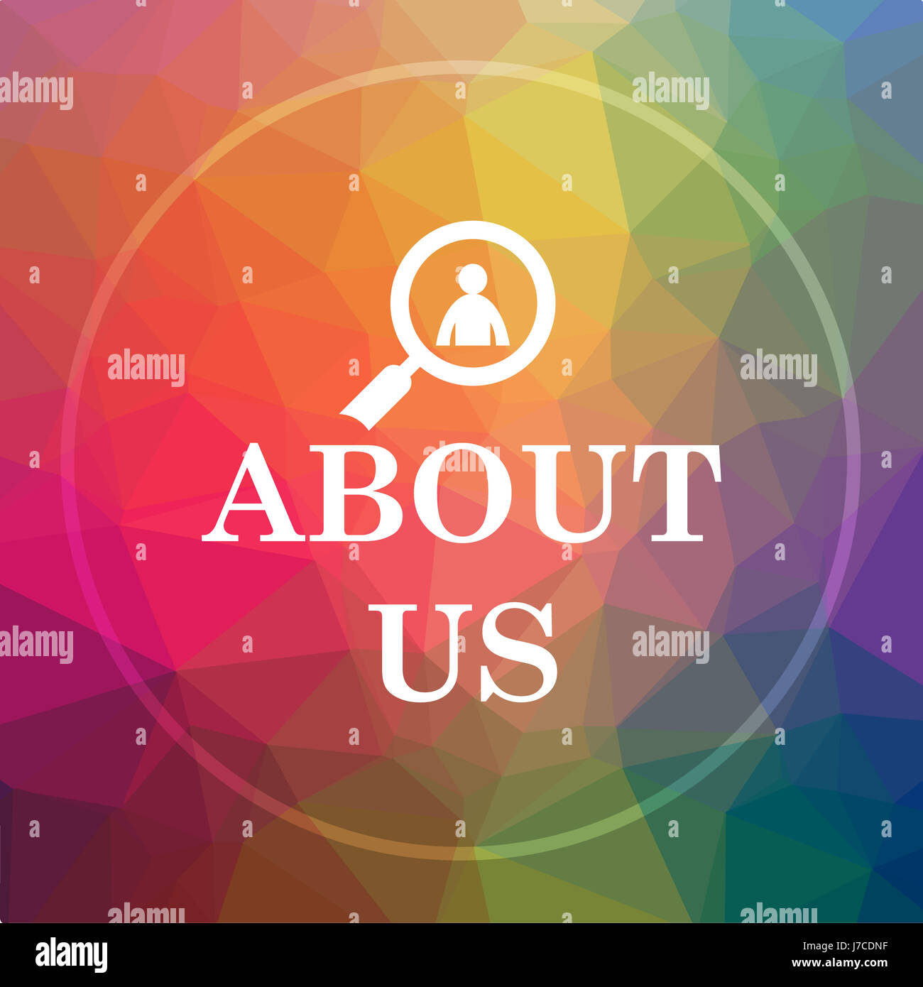 About us icon. About us website button on low poly background Stock ...