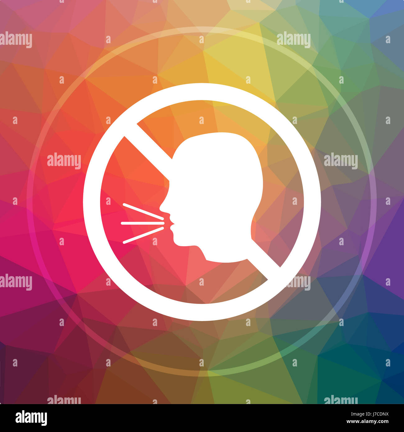 No talking icon. No talking website button on low poly background Stock ...