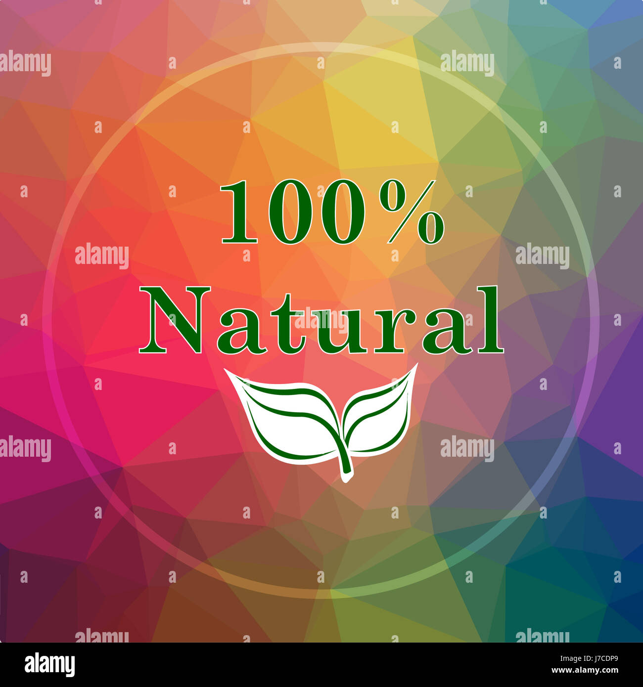 100 percent natural icon. 100 percent natural website button on low ...