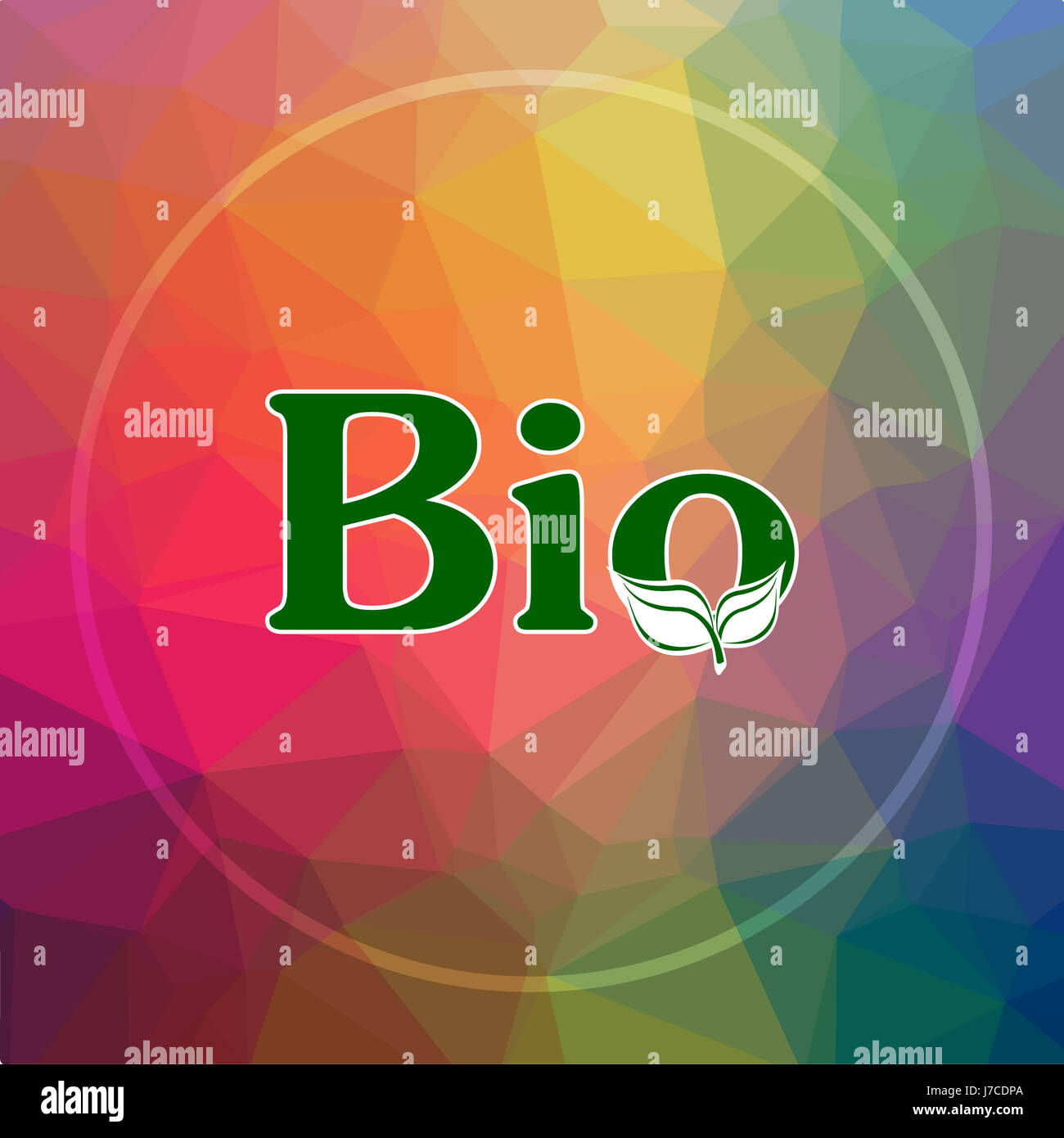 Bio icon. Bio website button on low poly background Stock Photo - Alamy