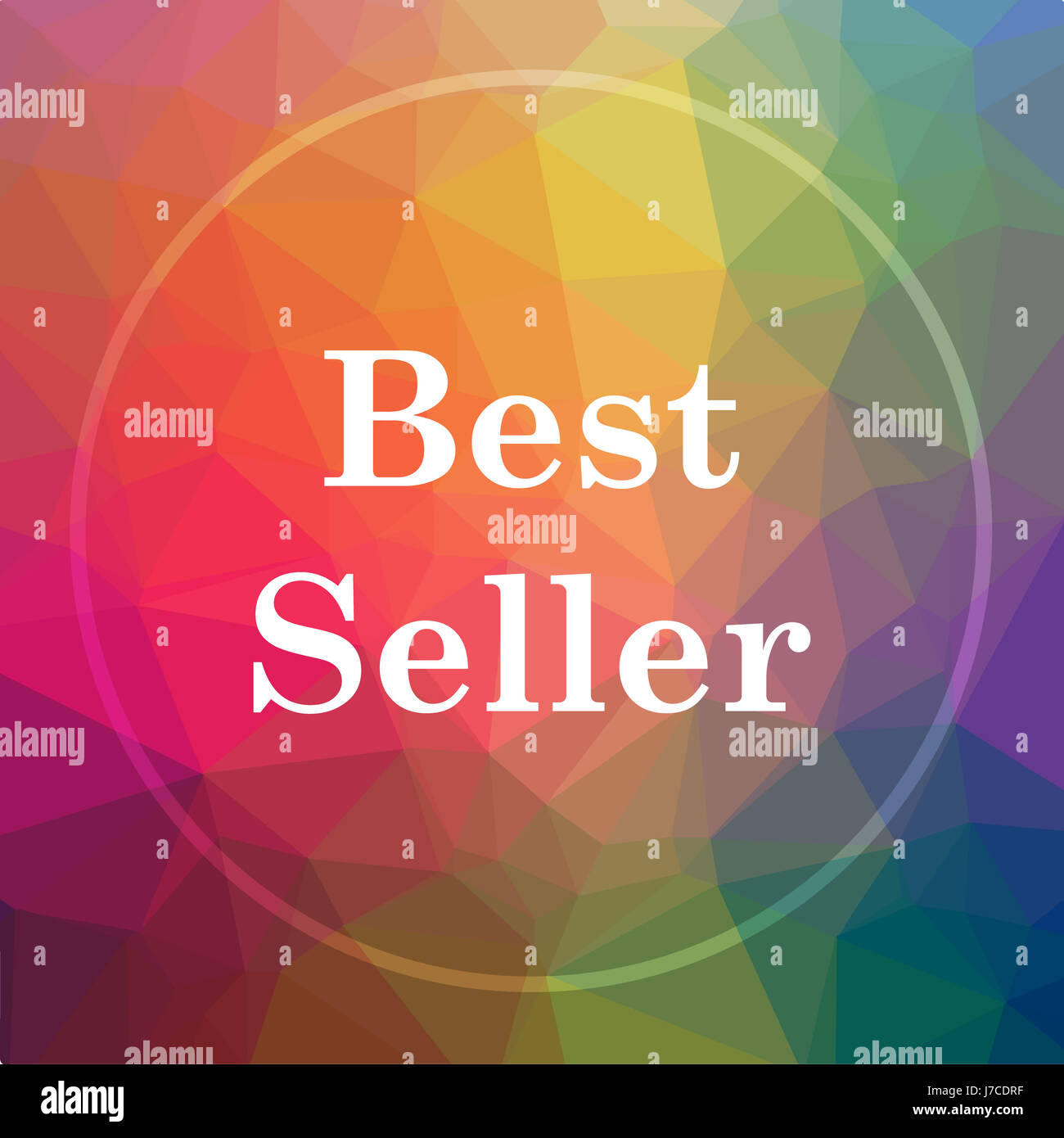 Best seller icon. Best seller website button on low poly background ...