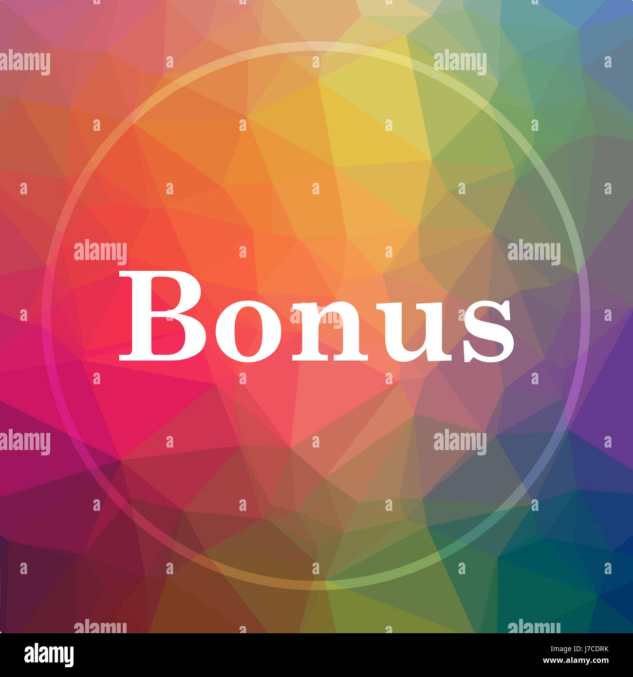 Bonus icon. Bonus website button on low poly background Stock Photo - Alamy