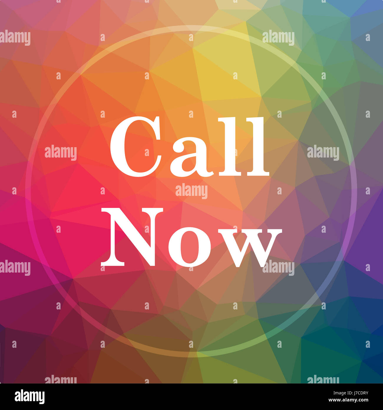 Call now icon. Call now website button on low poly background Stock ...