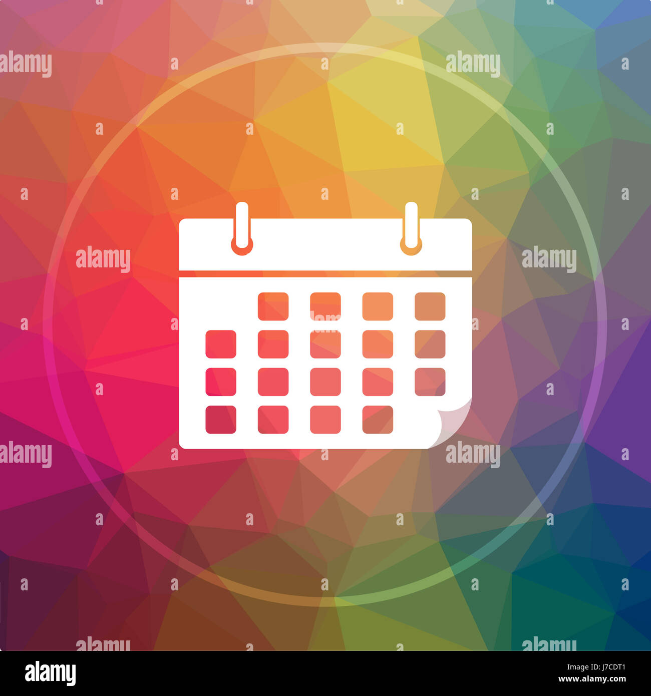 Calendar icon. Calendar website button on low poly background Stock ...