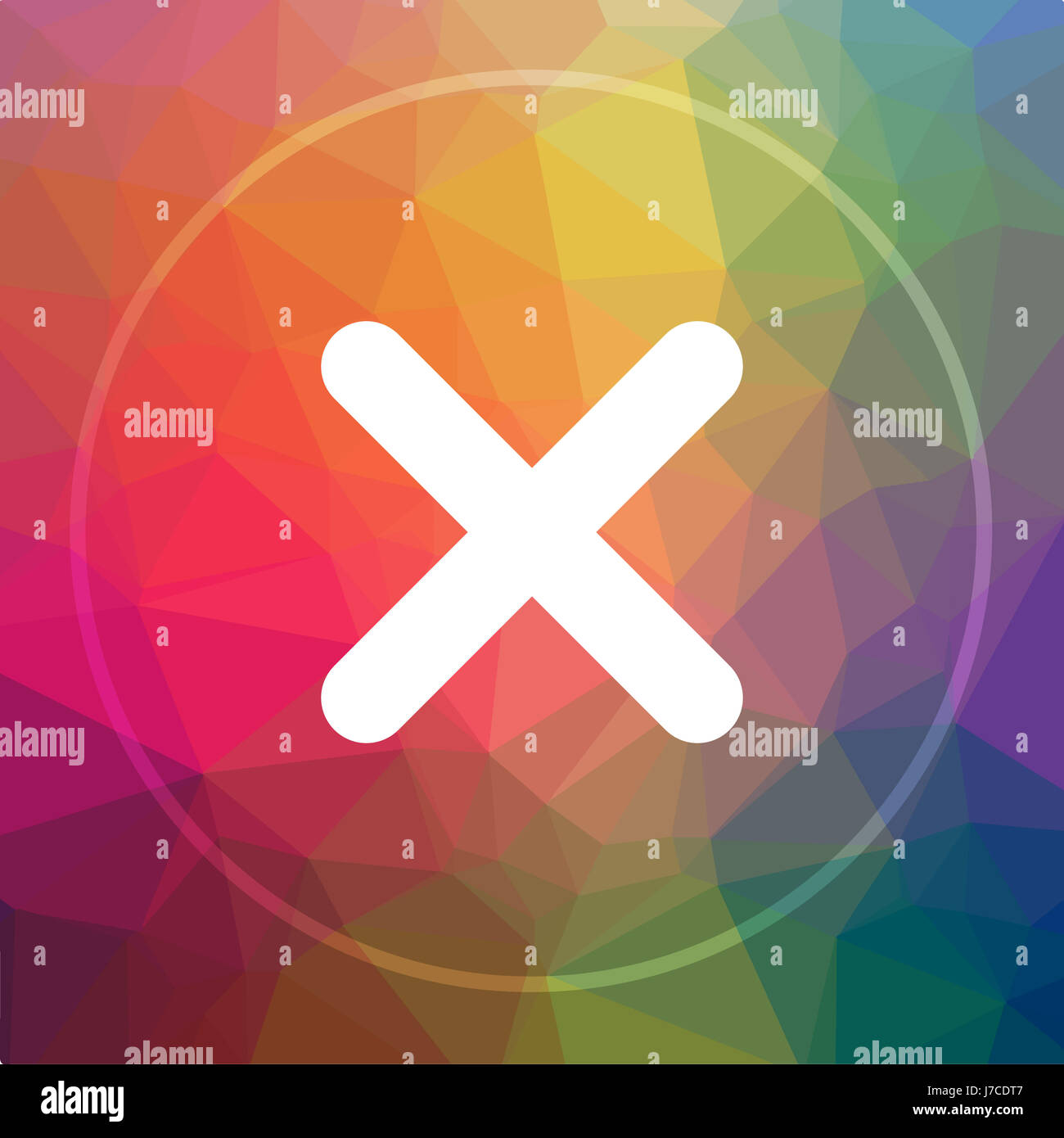 X close icon. X close website button on low poly background Stock Photo ...