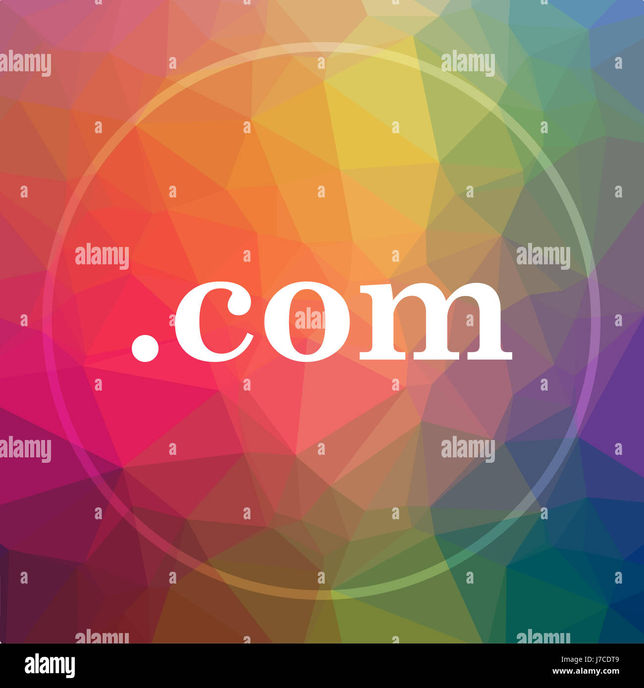 .com icon. .com website button on low poly background Stock Photo - Alamy